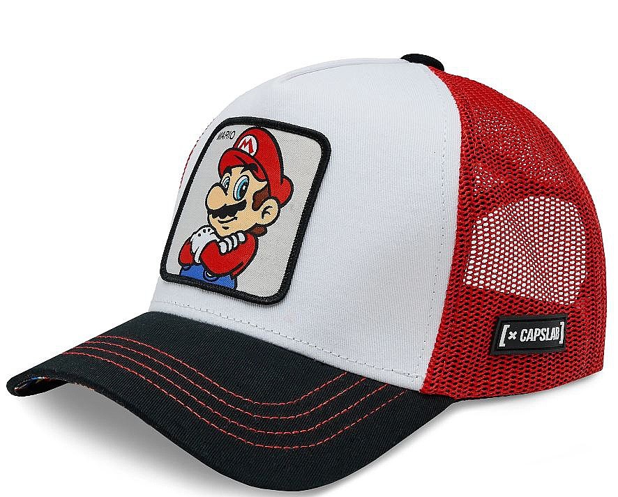 kšiltovka Capslab Super Mario Trucker - Mario/White/Red/Black ...