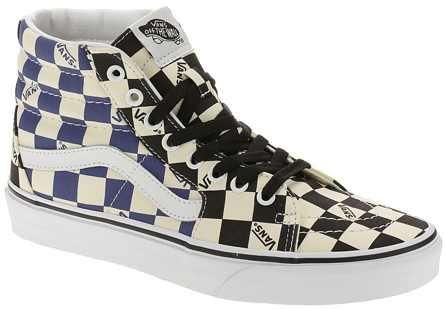 Shoes Vans SK8 Hi Big Check Black Navy Snowboard Shop Skateshop 