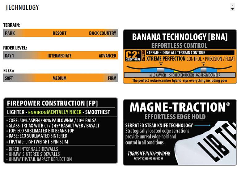 snowboard Lib Technologies Travis Rice Golden Orca C2 - Assorted - men ...