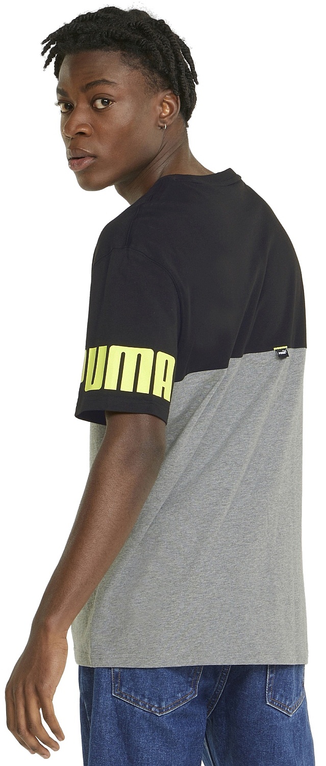 T-Shirt Puma Power Colorblock - Medium Gray Heather - men´s - Snowboard ...