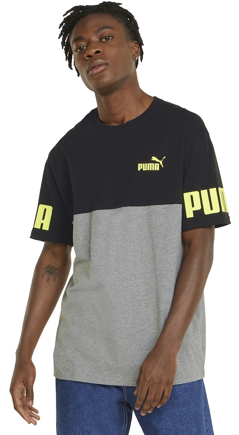 T-Shirt Puma Power Colorblock - Medium Gray Heather - men´s - Snowboard ...