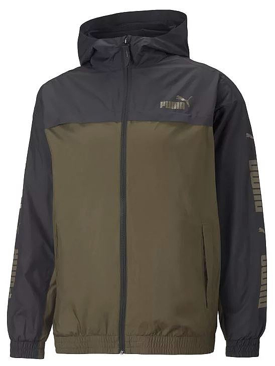 jacket Puma Colourblock Hooded Windbreaker - Deep Olive - men´s ...