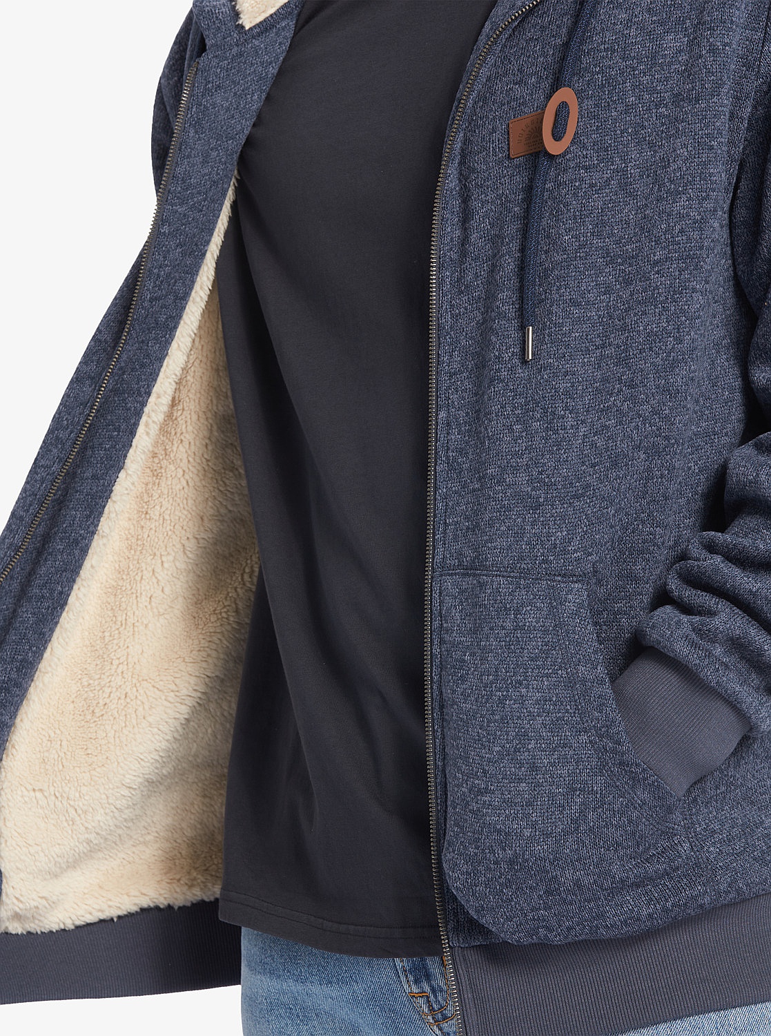 mikina Quiksilver Keller Sherpa Zip - BYJH/Navy Blazer Heather ...
