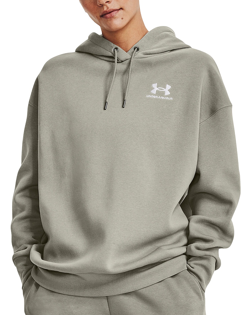 mikina Under Armour Essential Fleece Oversized - Green/White ...